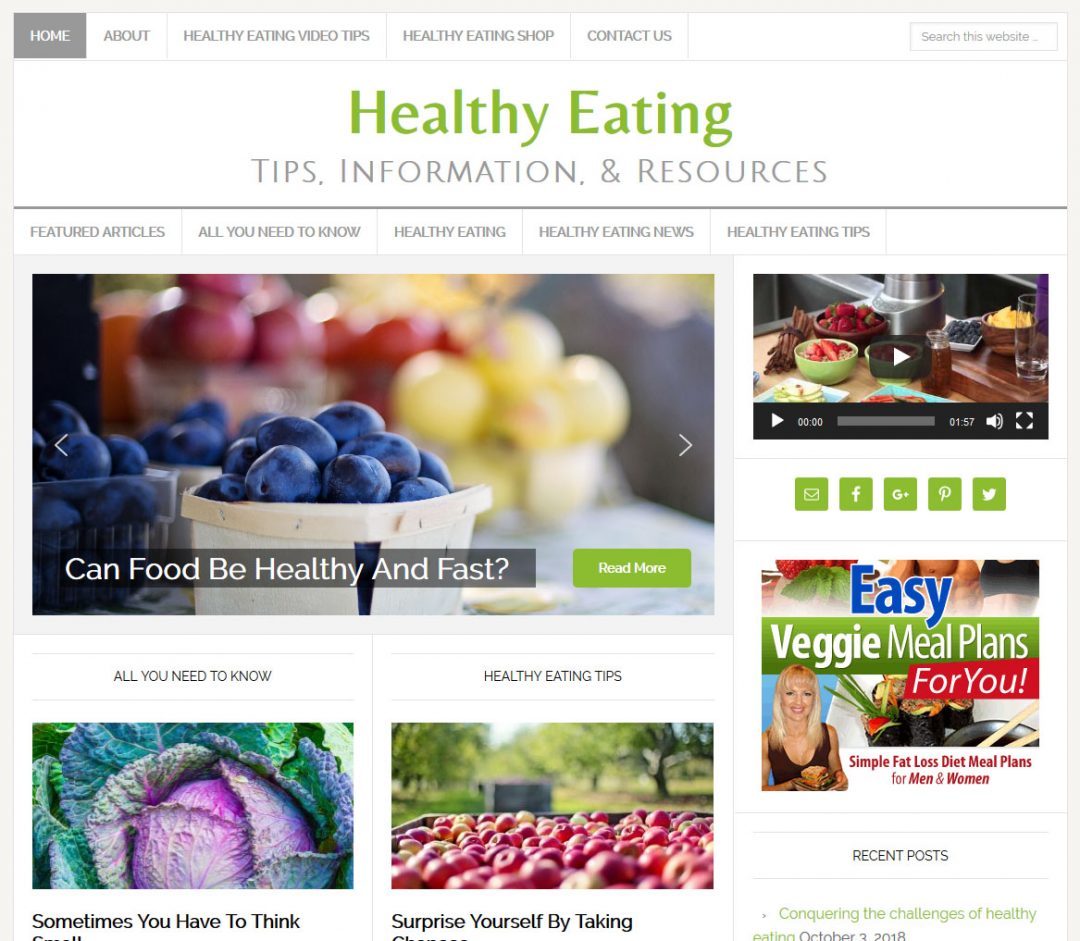 Healthy Eating Website | Amaraq Websites