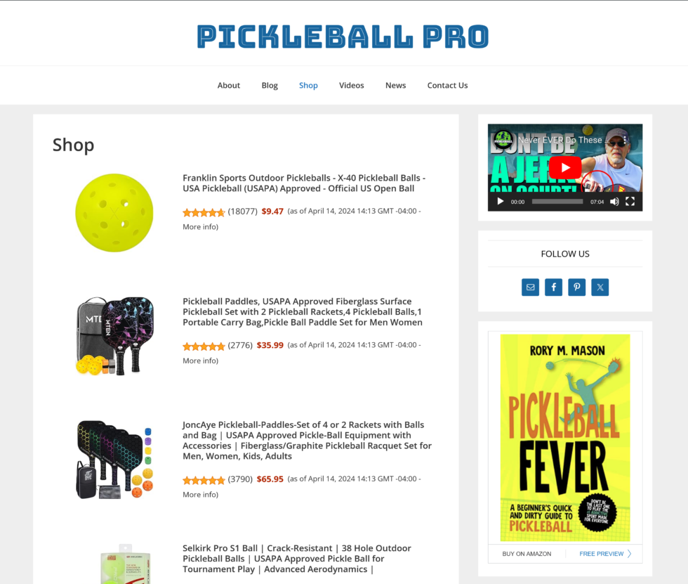 Pickleball Website | Amaraq Websites